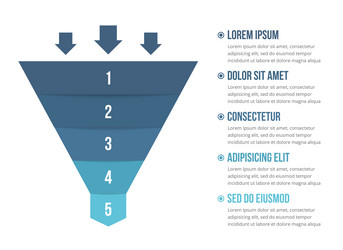 Funnel diagram template Royalty Free Vector Image