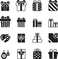 Gift premium icon white on dark background Vector Image