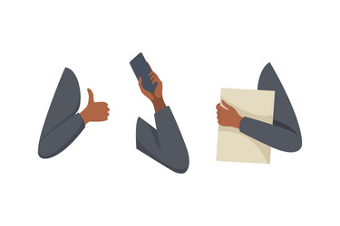 Man character arms with jacket sleeve Royalty Free Vector