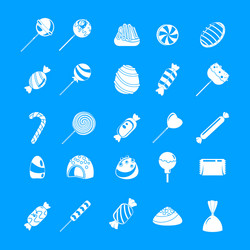 Sweet candy icon set simple style Royalty Free Vector Image