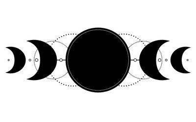 Triple moon pagan wicca moon goddess symbol three Vector Image