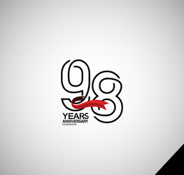 98 years anniversary celebration template design Vector Image