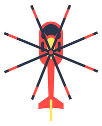 Black Combat Helicopter - Top View Royalty Free Vector Image