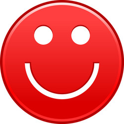 Red smiling face cheerful smiley happy emoticon Vector Image