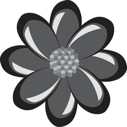 Black and grey flower graphic Royalty Free Vector Image