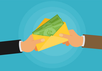 Corruption bribery in business people handshake Vector Image