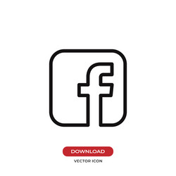 F letter icon facebook logo Royalty Free Vector Image