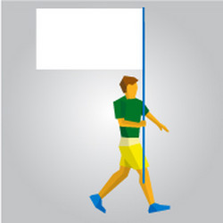Isometric flag bearer with blank standard Vector Image