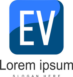 Initial ev logo template with modern frame Vector Image