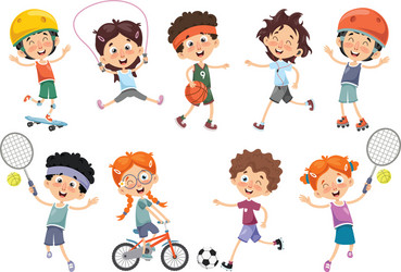 Children making sport Royalty Free Vector Image