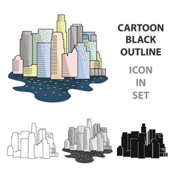 Megalopolis icon in cartoon style isolated Vector Image