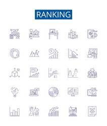 Ranking line icons signs set design collection Vector Image