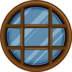Round window with wooden frame Royalty Free Vector Image