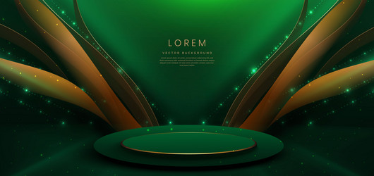 Elegant green stage background with dot Royalty Free Vector