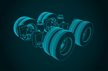 Lift axle for trailer drawings Royalty Free Vector Image