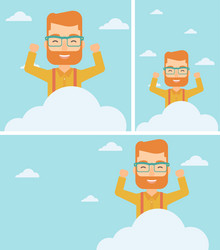 Man sitting on cloud Royalty Free Vector Image