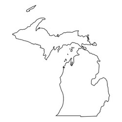 Michigan state outline map Royalty Free Vector Image