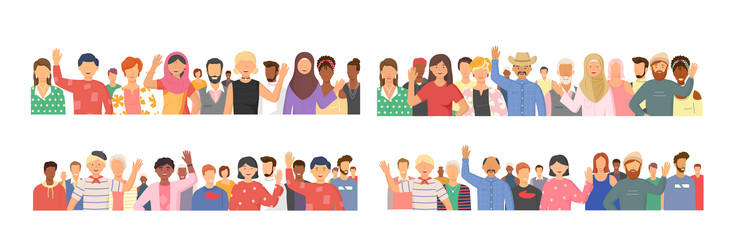Multiethnic group of people standing together Vector Image