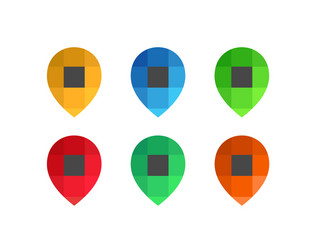 Location logo set map pin logo icon Royalty Free Vector