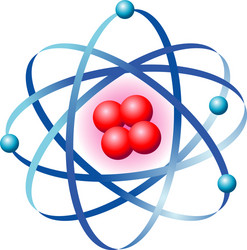 Minimalist atom diagram Royalty Free Vector Image