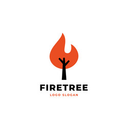 Fire tree trunk for forest fires logo concept Vector Image