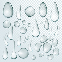 Water drop isolated big set white background Vector Image