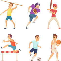 Cute kids cartoon playing soccer game sport Vector Image