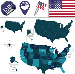 United states - bright colors political map Vector Image