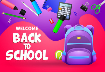 Welcome back to school posters design pink Vector Image