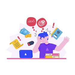 Hand drawn flat design overwhelmed people Vector Image