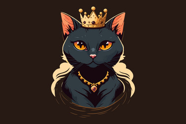 Queen cat Royalty Free Vector Image - VectorStock