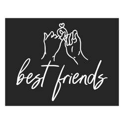 Best friends pink heart Royalty Free Vector Image