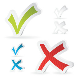 Check mark stickers set Royalty Free Vector Image