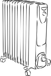 Electric heater oil radiator sketch Royalty Free Vector