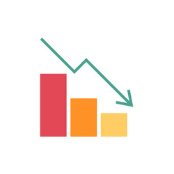 Growing bar graph flat icon Royalty Free Vector Image