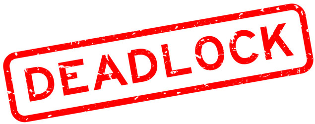 Red color round seal sticker in word deadlock Vector Image