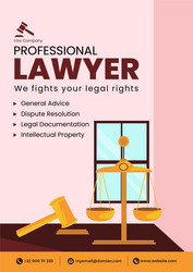 Professional lawyer flyer design Royalty Free Vector Image
