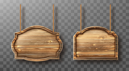 Wood texture sign board realistic banner Vector Image