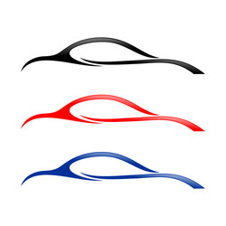 Circular abstract red car shape symbol Royalty Free Vector