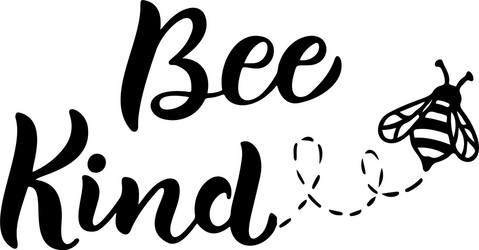 Bee kind funny quote hand drawn lettering Vector Image