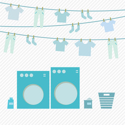Laundry room equipment for wash and dry clothes Vector Image