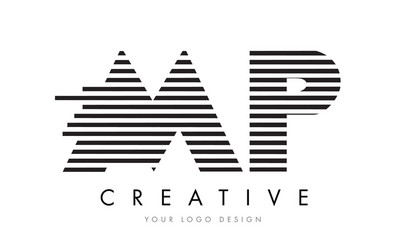 Creative blue letters mp m p logo with leading Vector Image