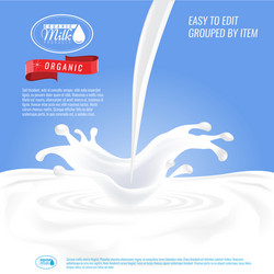 Milk splash design background Royalty Free Vector Image
