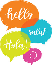 38 ways to say hello Royalty Free Vector Image