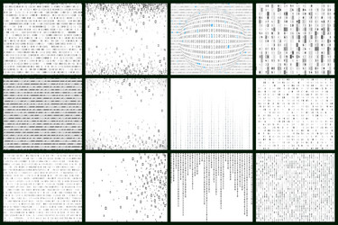 Black and White Matrix Numbers Vector Images (over 570)