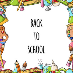 Frameborder with school icons and a place for your