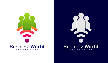 Smart people logo design colorful Royalty Free Vector Image