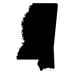 Mississippi ms state border usa map outline Vector Image