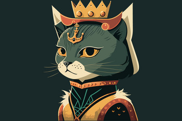 Queen cat Royalty Free Vector Image - VectorStock