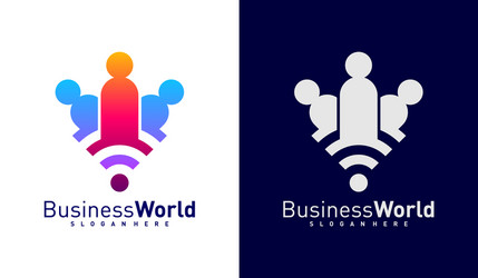 Smart people logo design colorful Royalty Free Vector Image